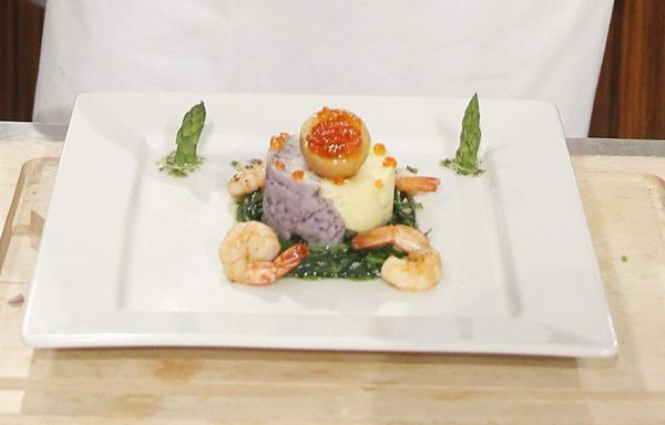 Reteta Mihai Toader: piure in doua culori cu pat de spanac, cartof ...